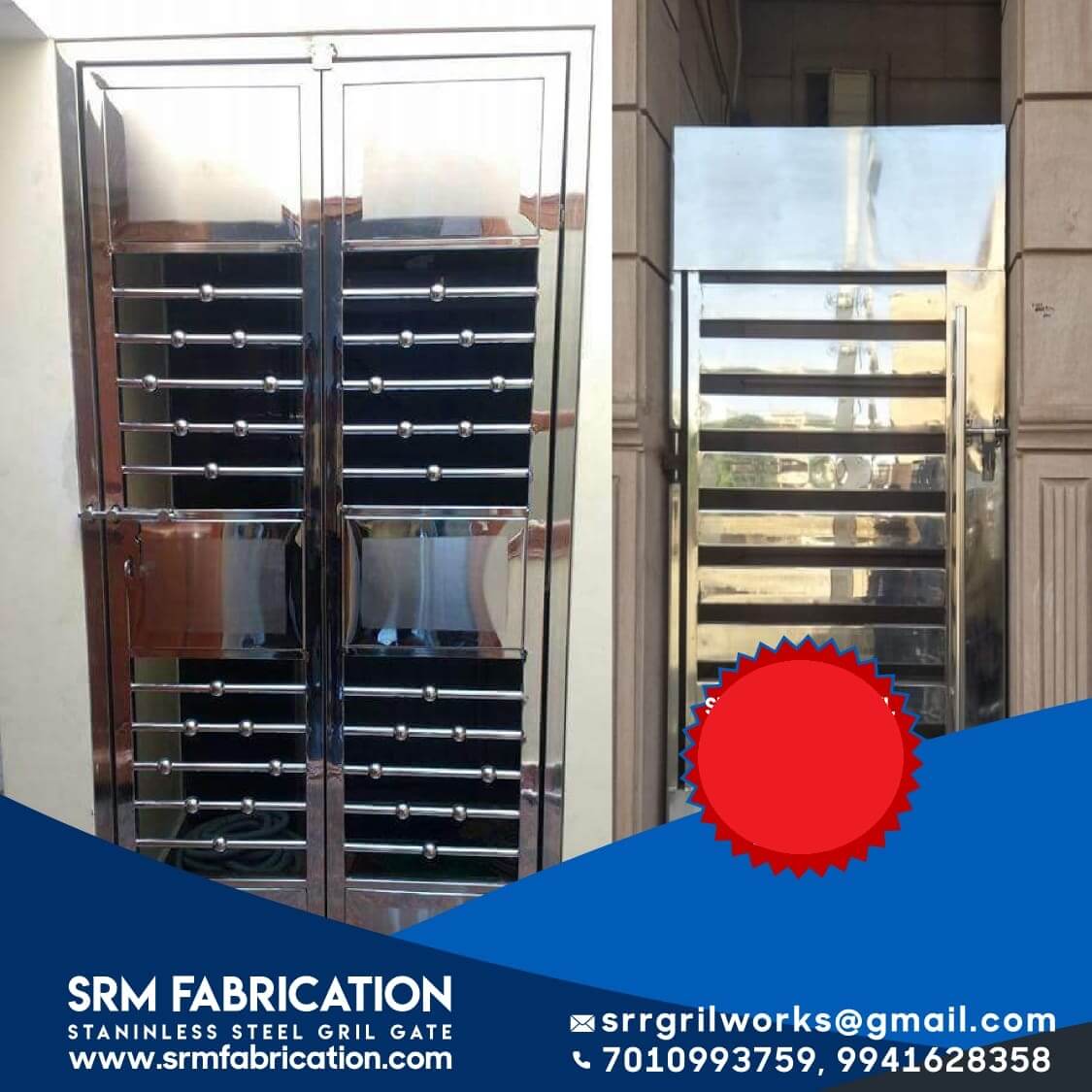 SRM Fabrication - Grill works, Grill gates, SS gates, Roofing Sheds.